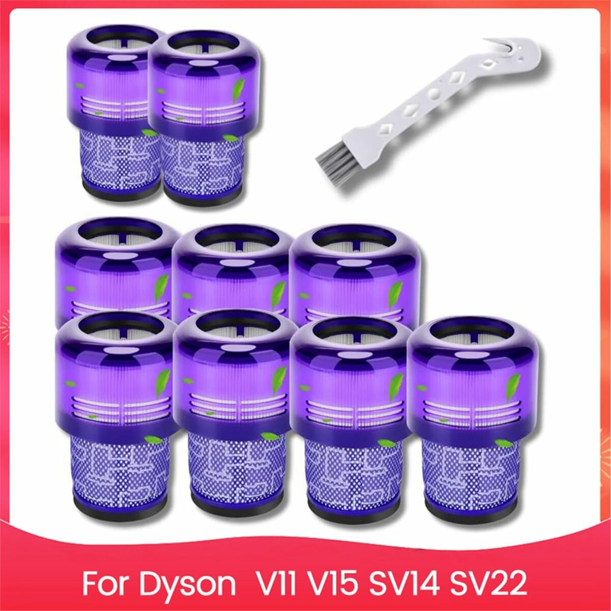 Комплект из 9 сменных фильтров для пылесоса Dyson V11 V15 SV14 SV22, сравните с артикулом 970013-02