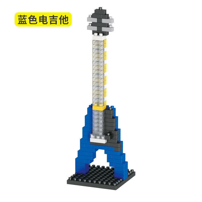 Музыкальная игрушка LEGO Music Series: синяя электрическая гитара для детей, совместимая с LEGO-конструкторами,