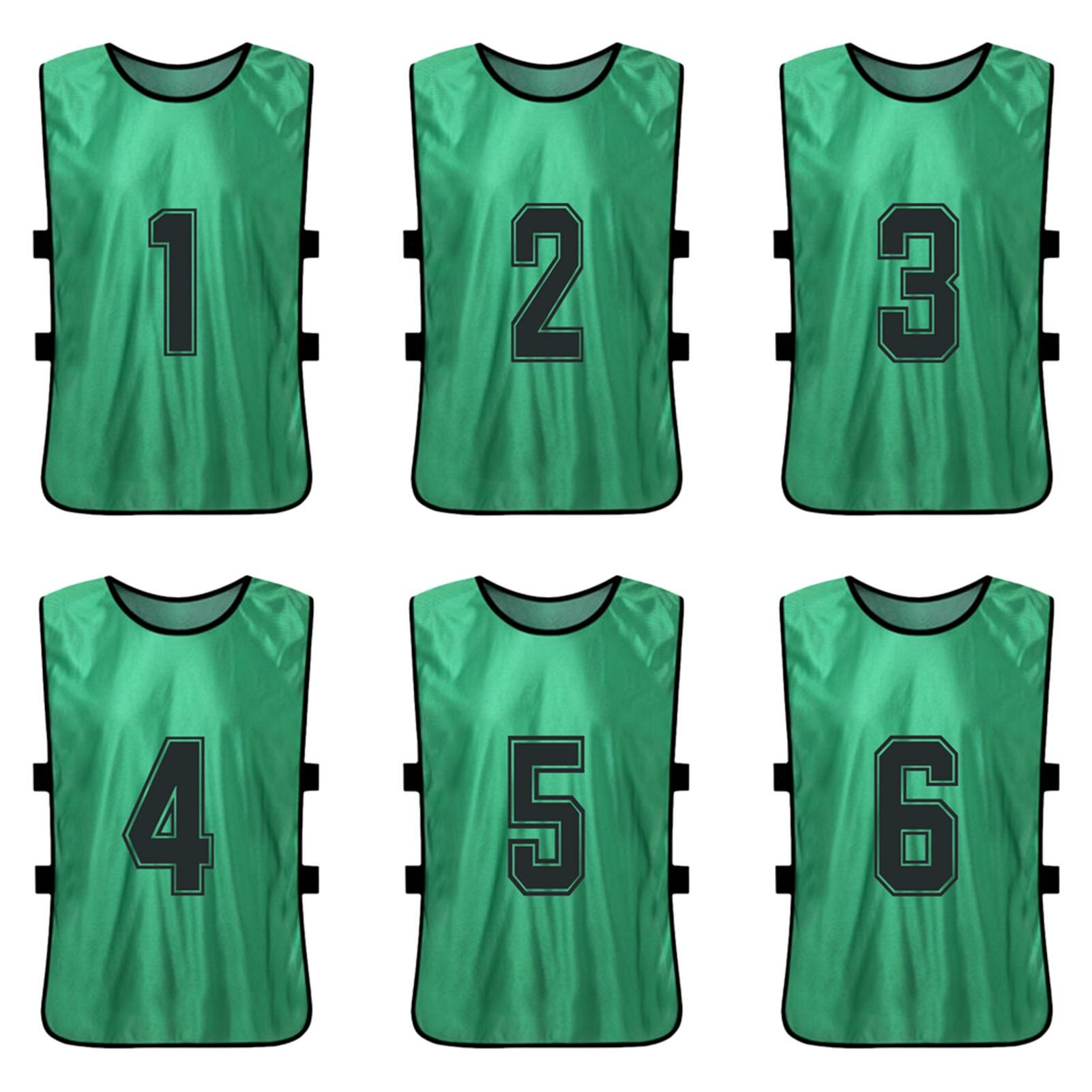 6PCS Детские футбольные жилеты быстротекущие футбольные майки юношеские спортивные тренировочные бибсы для баскетбольных команд с номерами тренировочные спортивные жилеты, Материал: Полиэстер, Цвет: Белый/Флуоресцентно-зеленый/Травяной