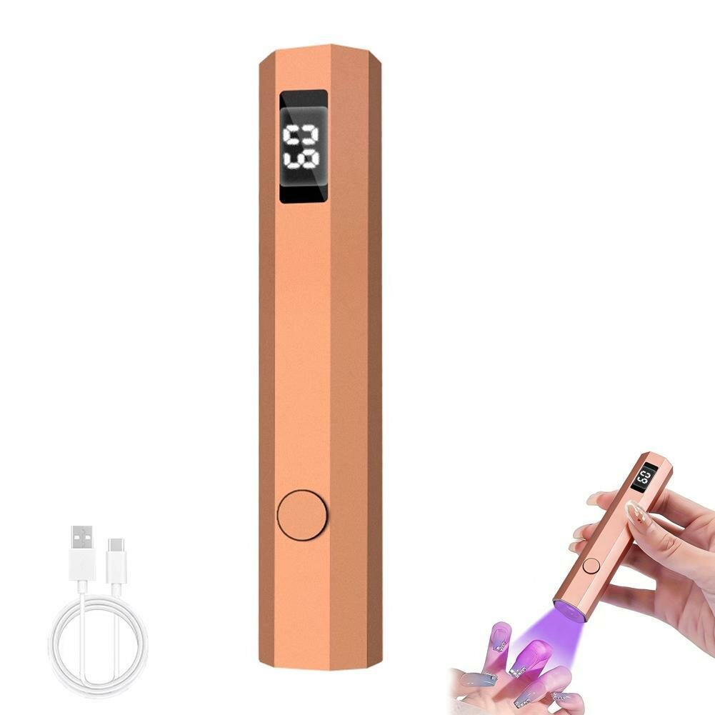 Компактная УФ-ЛЕД лампа для маникюра, быстрая сушка гель-лака, портативная аккумуляторная, с таймером