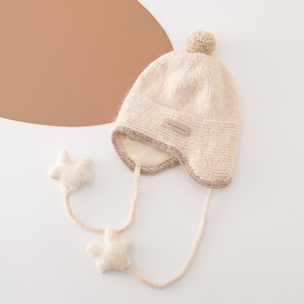 Детская шапка зимняя красная новогодняя шапка утолщенная теплая вязаная шапка с защитой ушей для детей, шерстяная шапка для младенцев