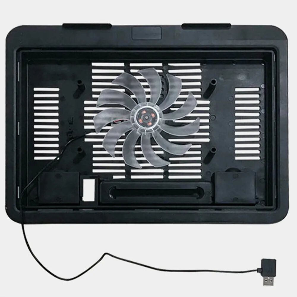 Бесшумный 14-дюймовый USB-коврик для охлаждения ноутбука, наклонная подставка для компьютера с подсветкой (черный)
