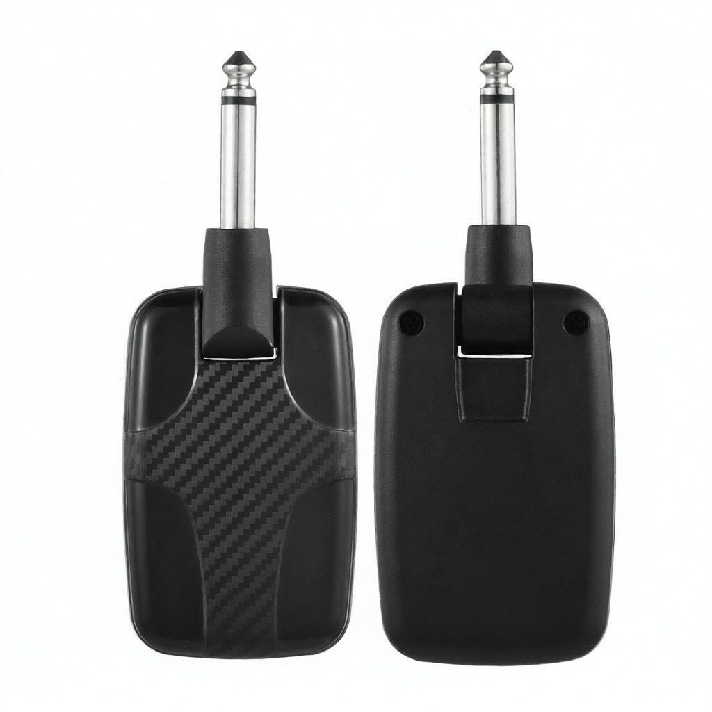 SW-03 Система беспроводной передачи для гитары Перезаряжаемый передатчик и приемник 2.4G Для электрогитары акустической гитары баса Черный ABS 30 м <5 мс 20Hz-20kHz 2400MHz~2483.5MHz Автоматическое переключение частот 3.7v/600mAh Type-C 6.5mm