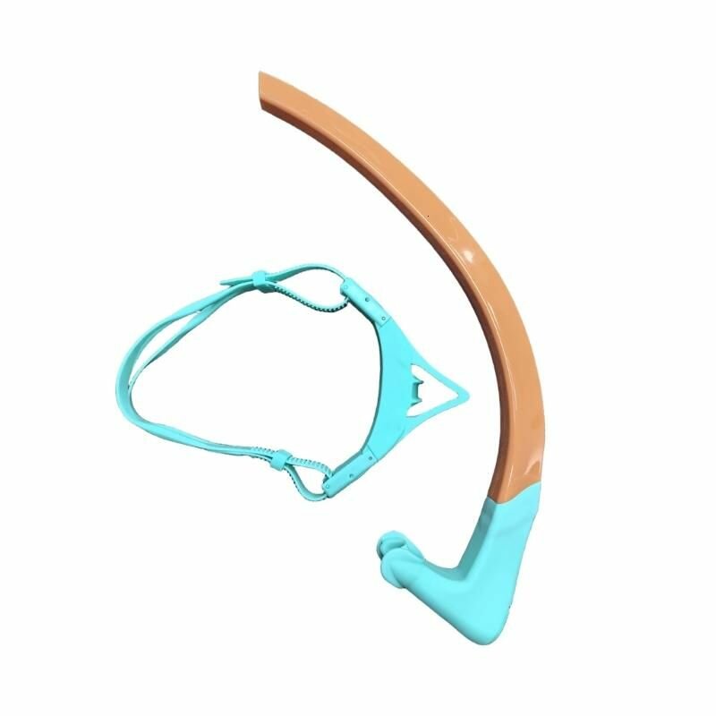 Тренировочная трубка для плавания с фронтальным дыханием, простая в использовании, оранжевый цвет - Взрослая модель