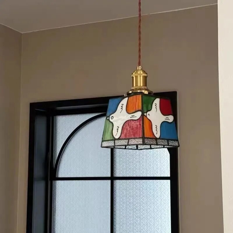 Cassina Люстра, LED, 5 Вт, витражный абажур, разноцветный, 12.5x11 см, подвес 150 см — фото 1