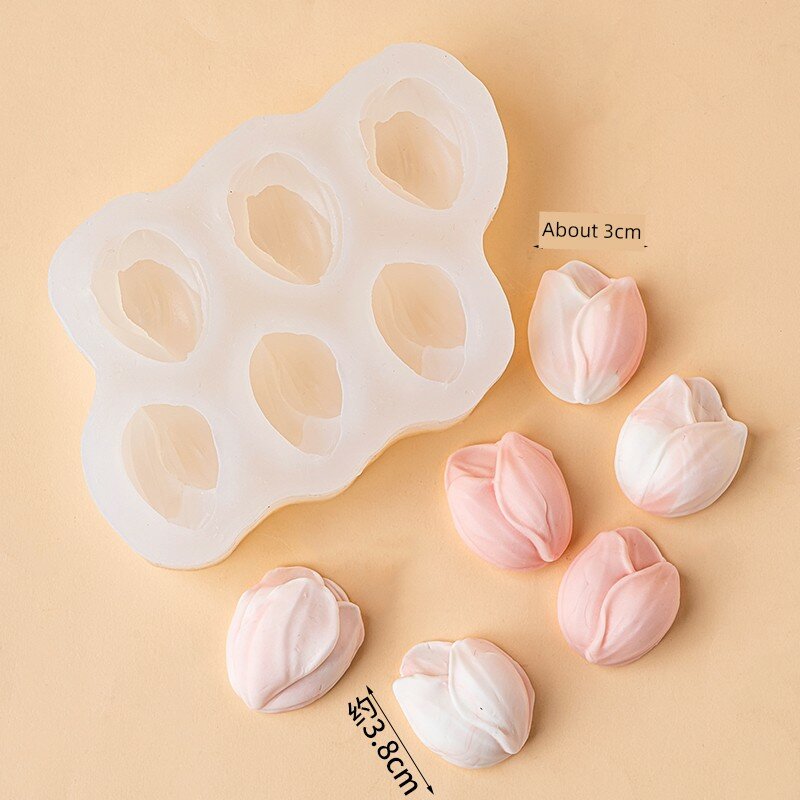 Модная силиконовая форма для выпечки в виде тюльпана, для декора тортов, из фонтанчика или шоколада, в виде лепестков,