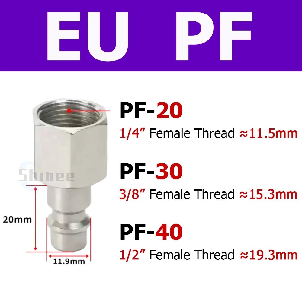 Самоблокирующиеся пневматические фитинги SP PP SM PM 30, EU PF