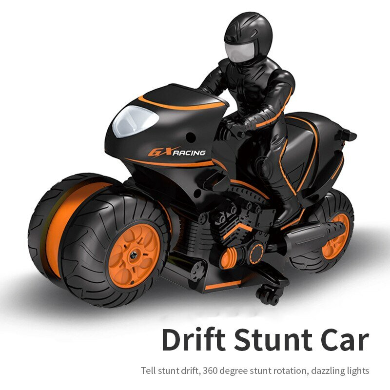 Высокоскоростное дистанционное управление боковой линии каскад мотоцикл каскад автомобиль дрейф детские игрушки гонки (оранжевый)