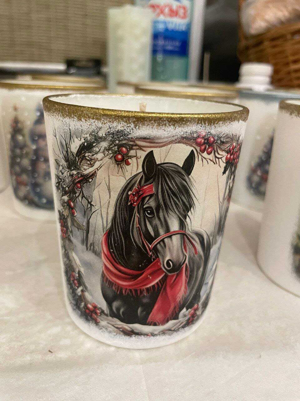 Свечи / Свеча ароматическая/Новогодние свечи / новогодний подарок / свечка в стаканчике