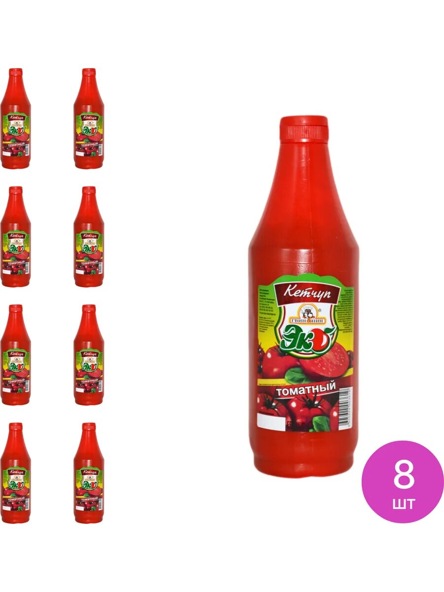 Кетчуп Эко Томатный 850г, 8 шт