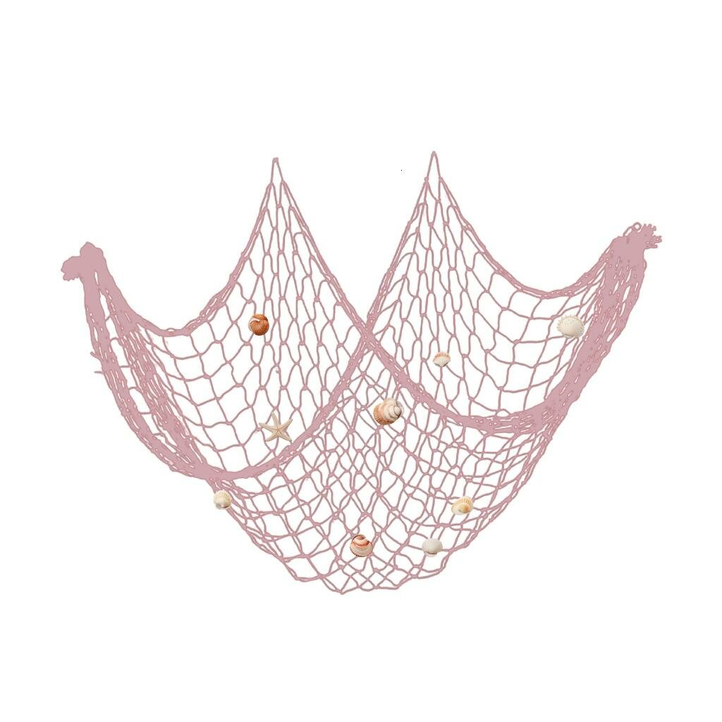 Сетка для рыбалки из хлопка, морская тематика, декор для стены, Розовый