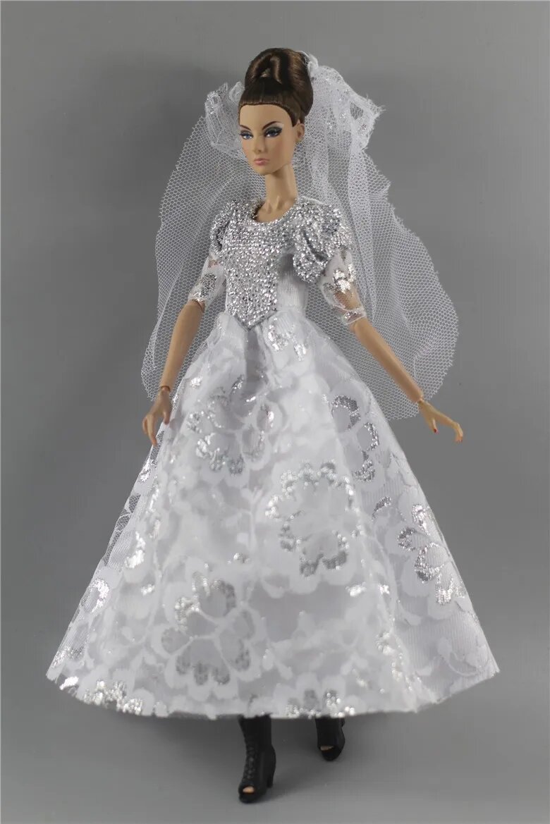 Кукольное платье с вуалью, 1:6, для кукол 11.5 дюймов, Gown and veil
