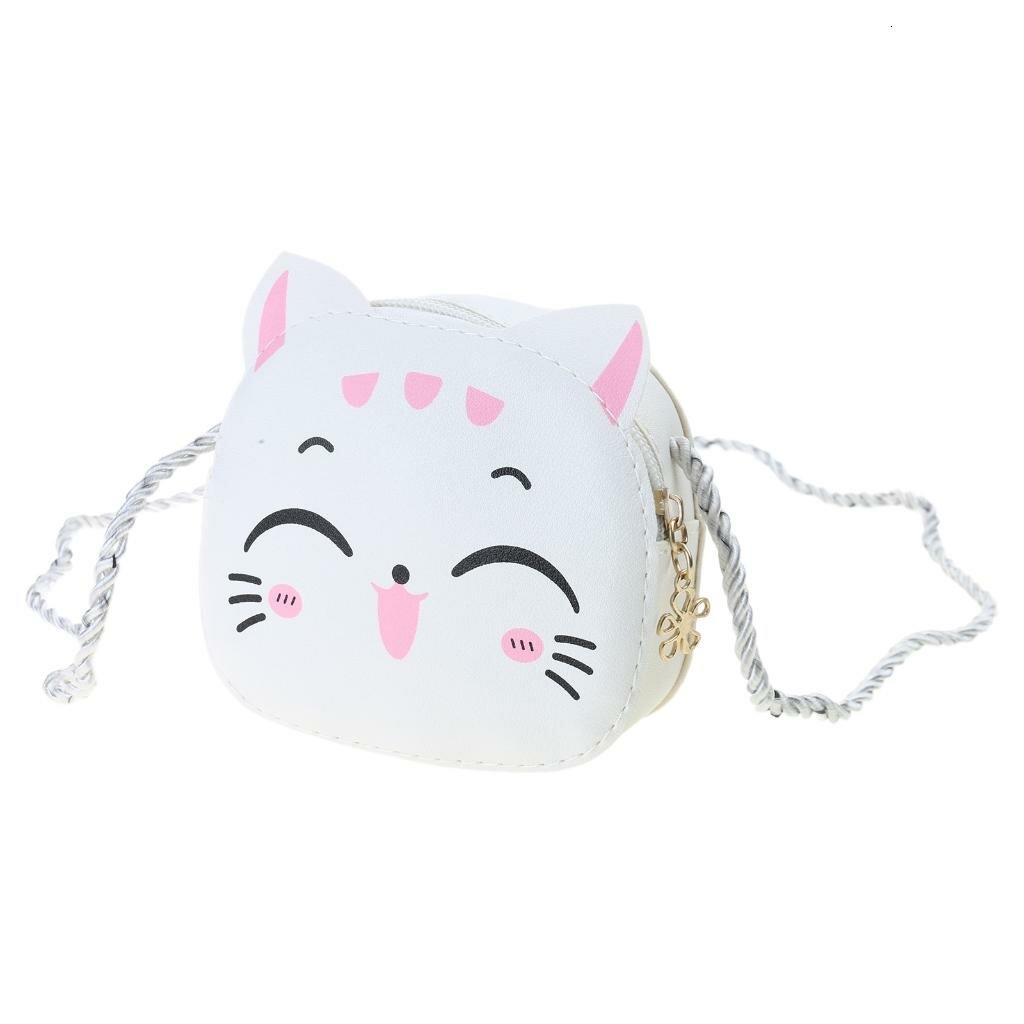 Детская сумка-кроссбоди с рисунком кота, Белый