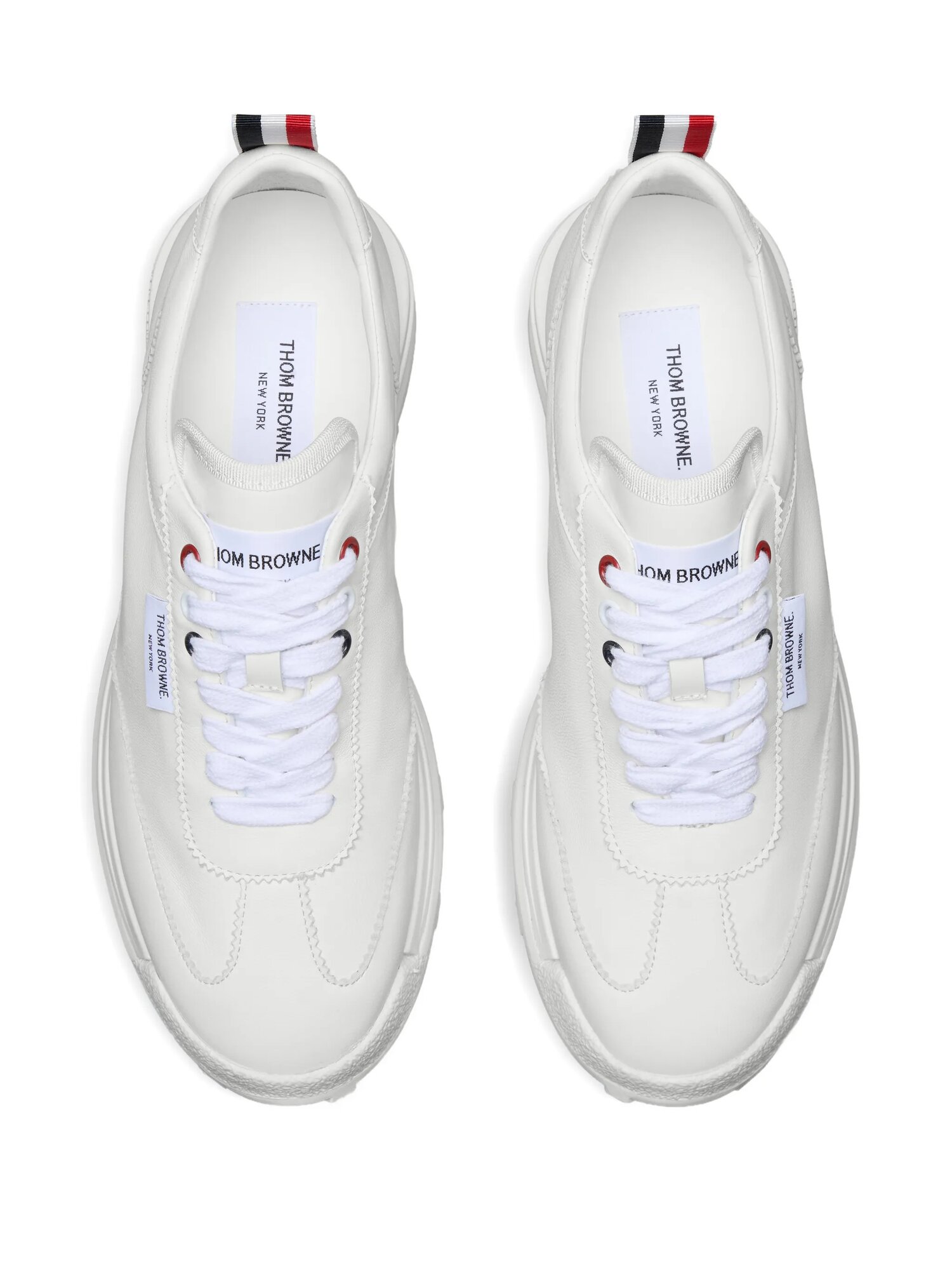 Кроссовки THOM BROWNE nappa runner, размер 40, white — фото 1