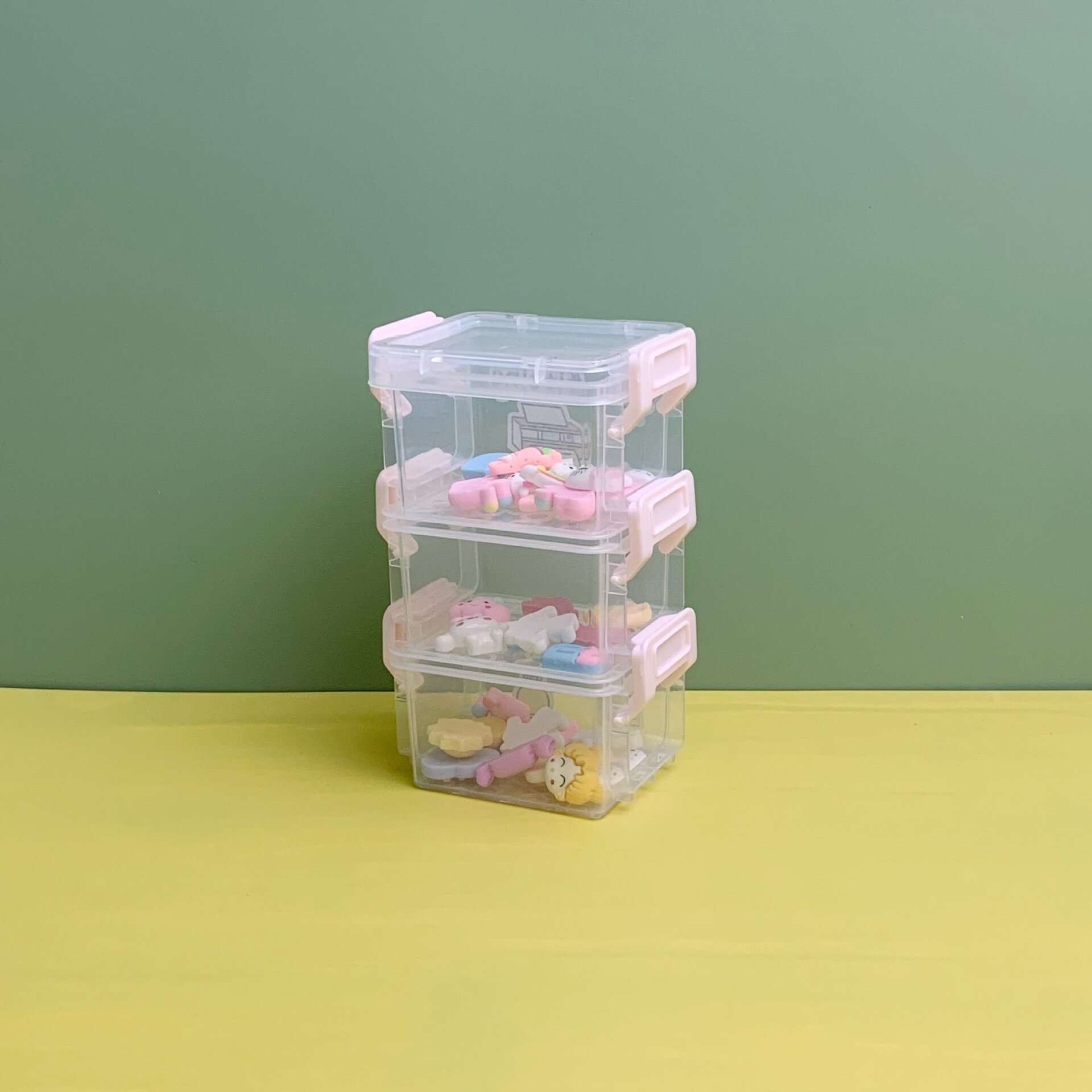 Трехслойная маленькая мини-коробка для планировщика, портативная, устойчивая к падениям, без запаха, настольная коробка для хранения