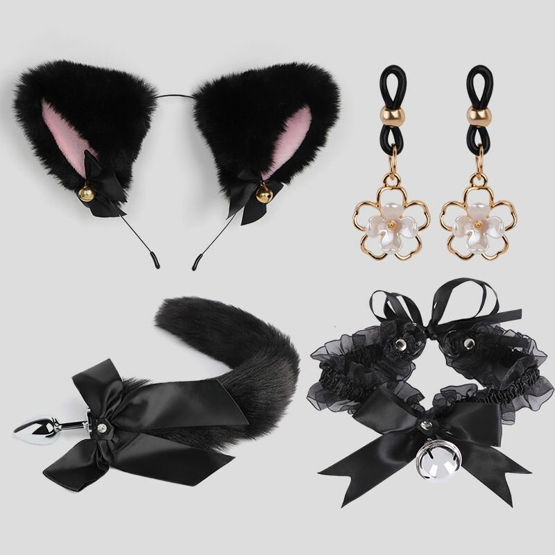 Секс-игрушки для женщин, эротический хвост, симуляция лисы, набор анальных пробок, цилиндрический пробок, эротическое тренировочное средство для женщин