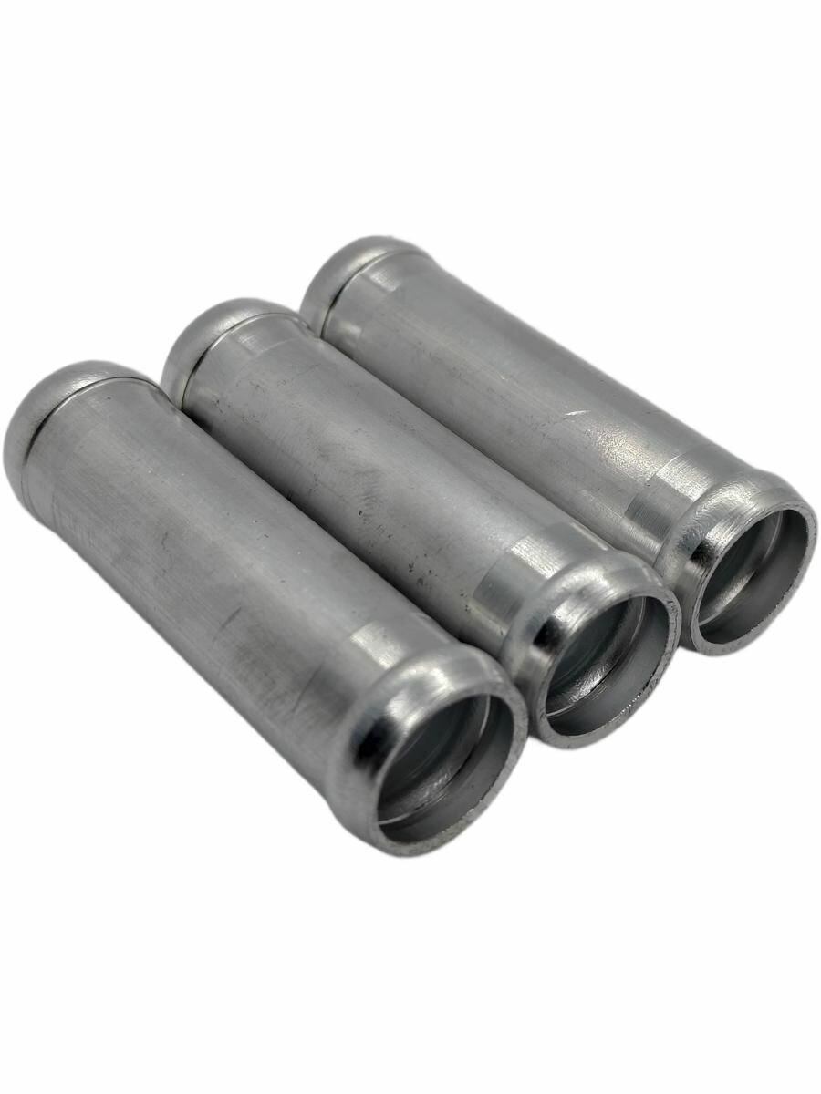 Соединитель для шлангов и патрубков прямой диаметр 18 мм, длина 60 мм , комплект 3 штуки, алюминий