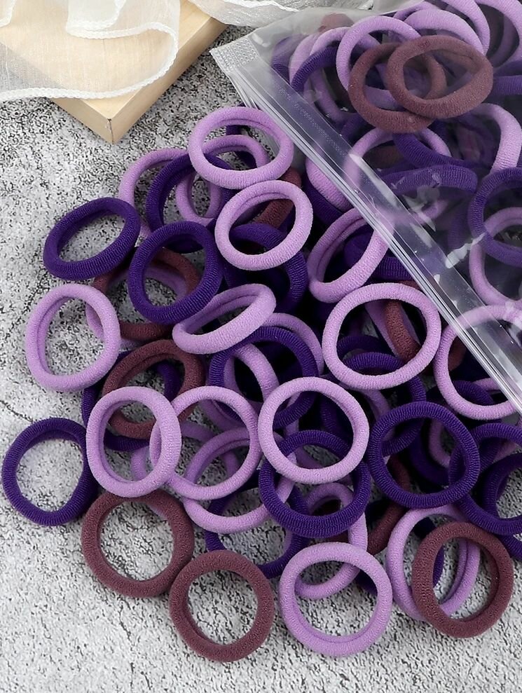 Резинки Бесшовные Mix-Фиолетовый для волос (детские) 50 шт. в наборе