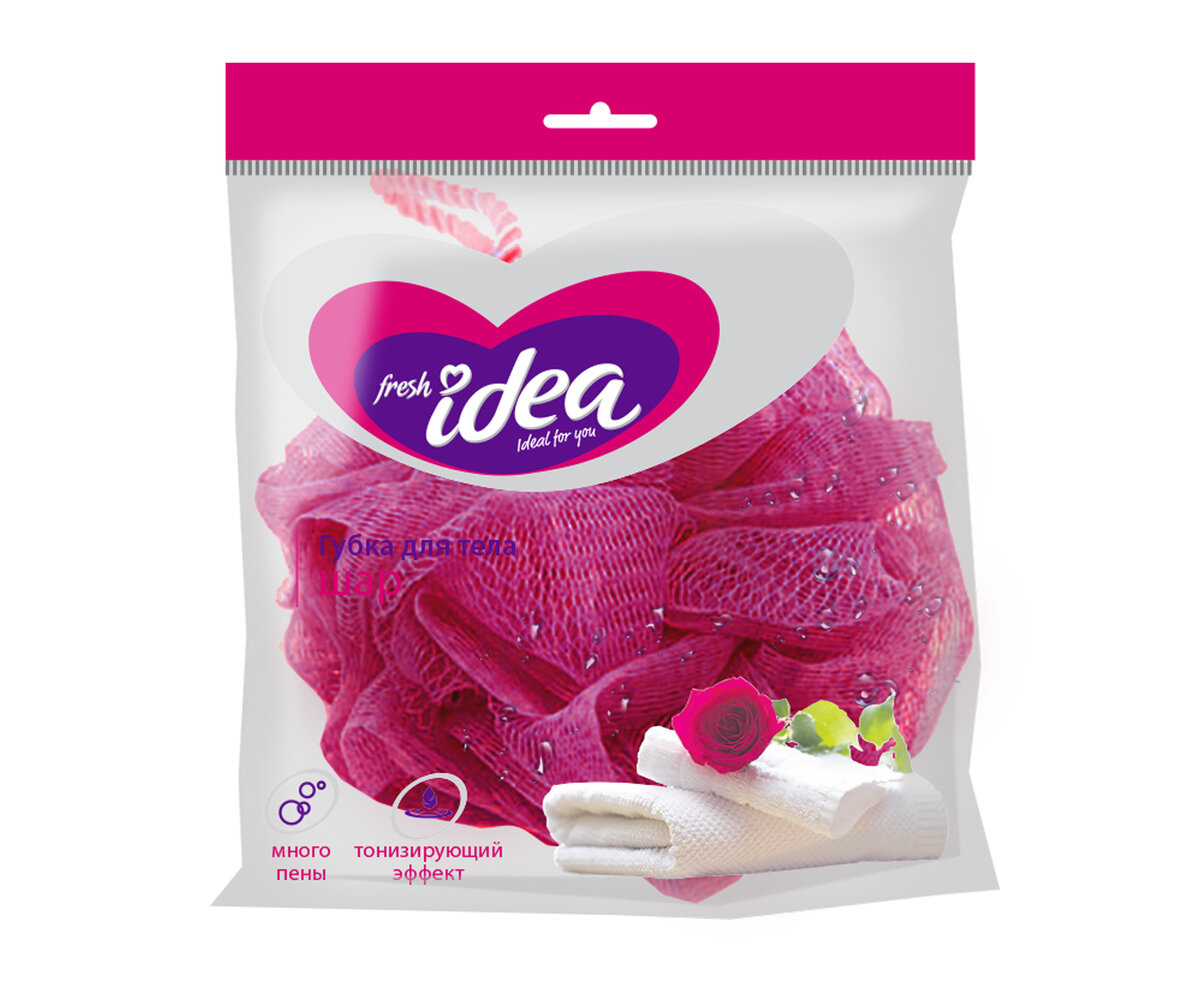 Мочалка для тела FRESH IDEA ШАР двойная нейлоновая сетка 40ГР