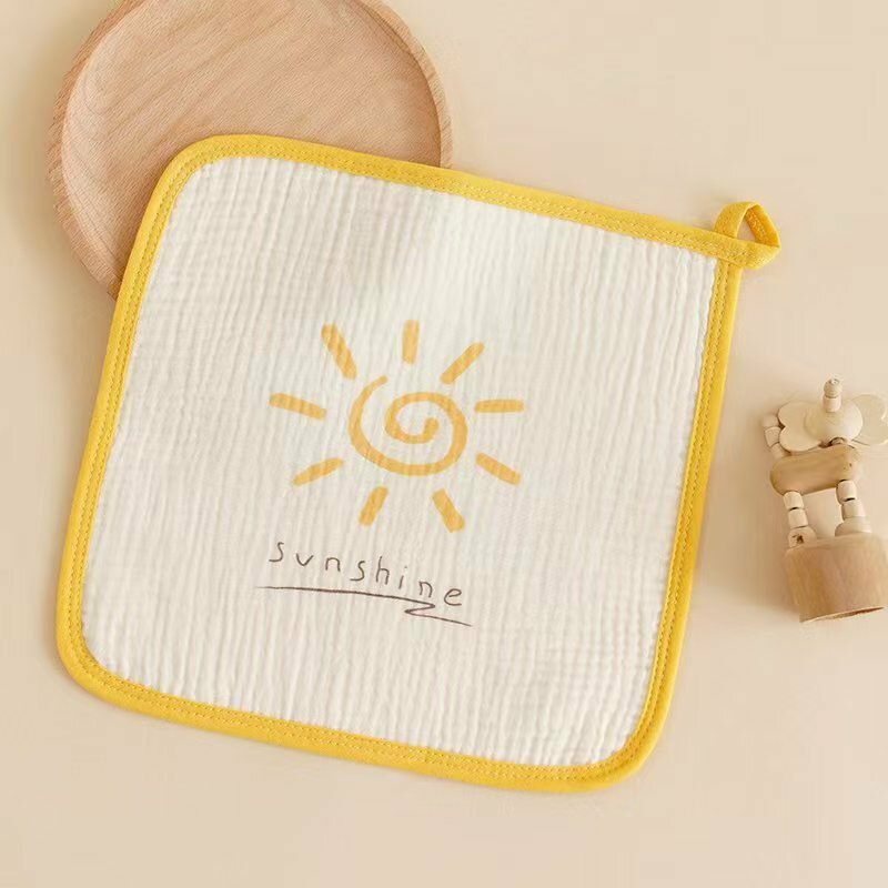 Детское маленькое квадратное полотенце из чистого хлопка, марля типа A, детское маленькое полотенце, милое детское