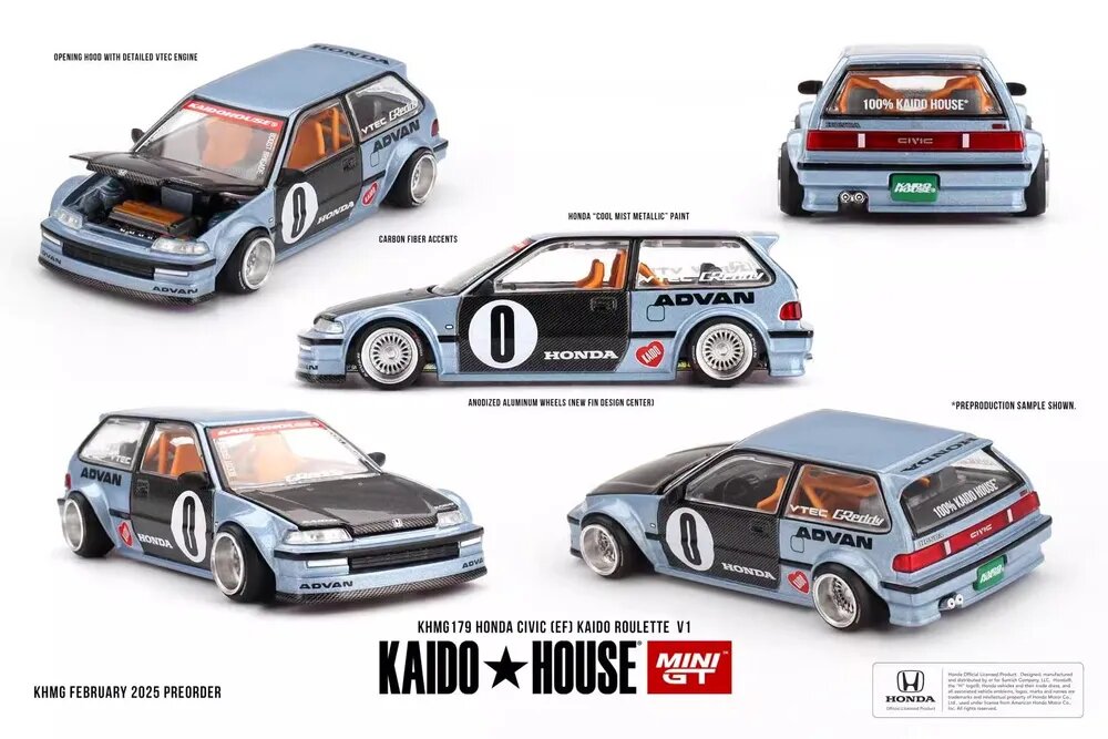 Машинка KAIDO HOUSE MINI GT MODEL 1:64 Honda Civic EF Die-cast Alloy Model Collection Toy Children Gifts