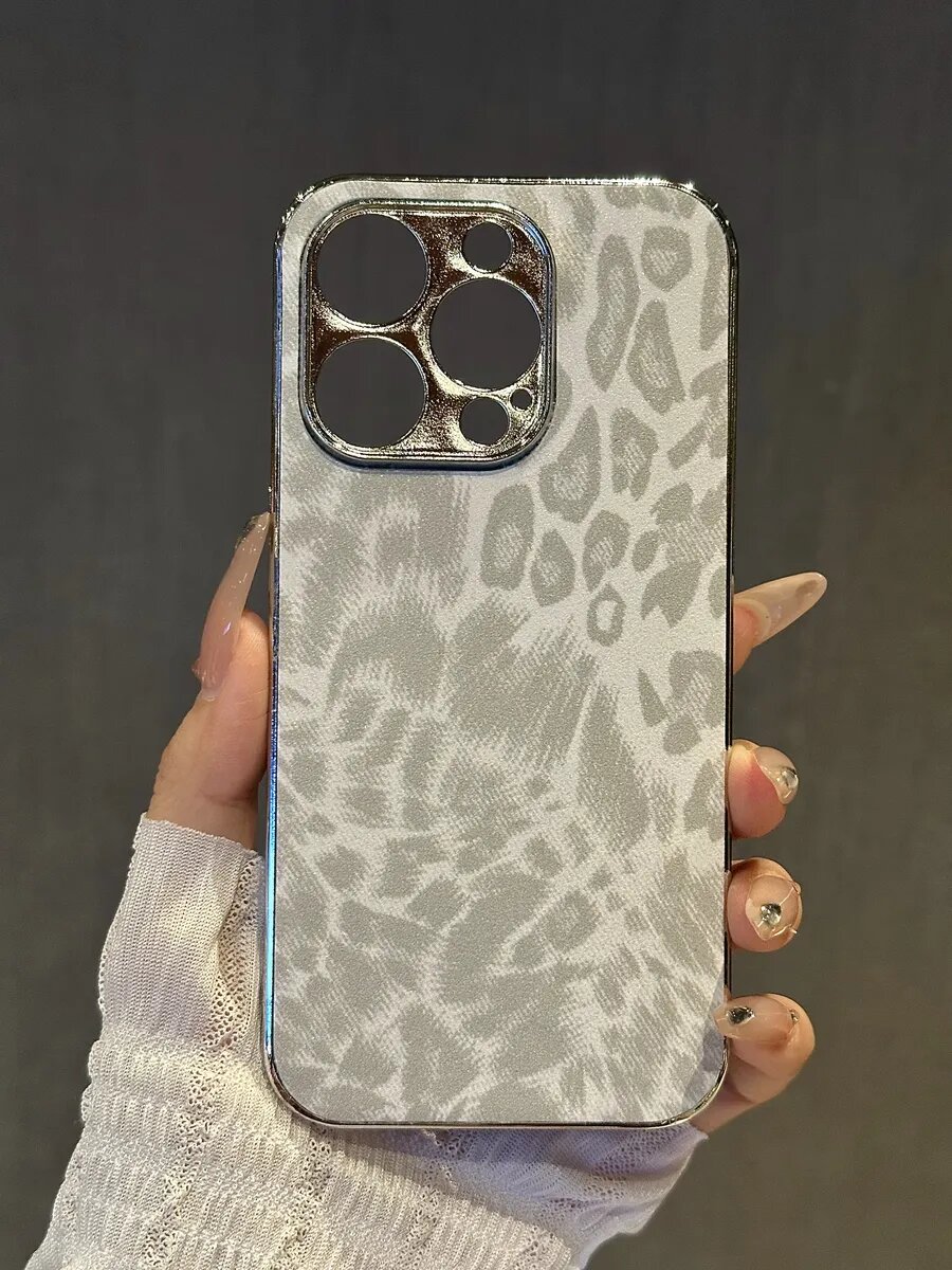 Чехол О'кейси "Кокетка", для iPhone 15 Pro, с принтом, серый