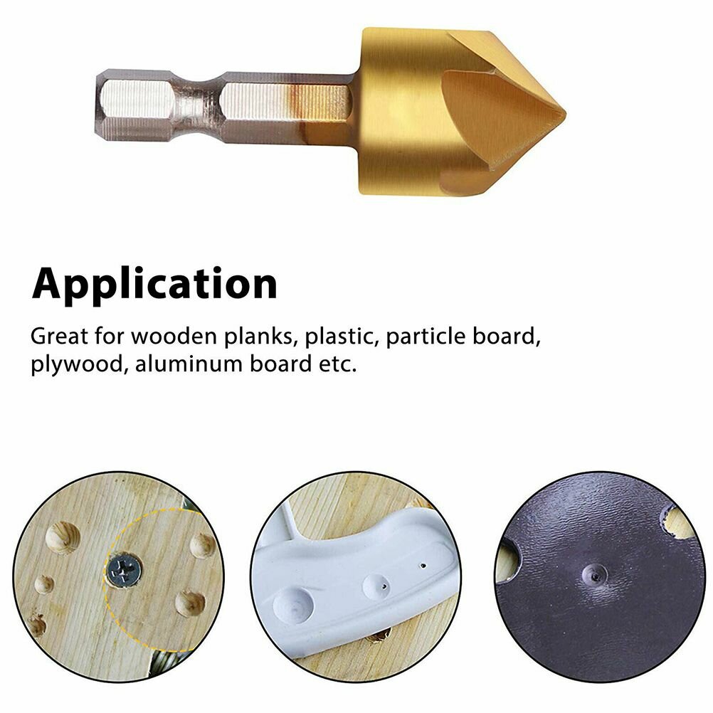 Набор из 8 закалённых стальных зенковок с кобальтовым покрытием для обработки отверстий