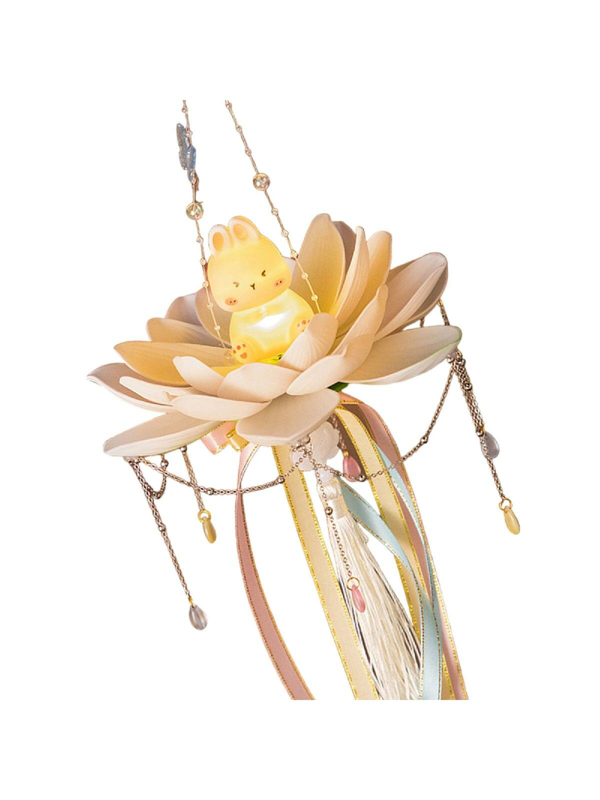 Красивые фонарики из цветов с рисунком кроликов для осеннего торжества