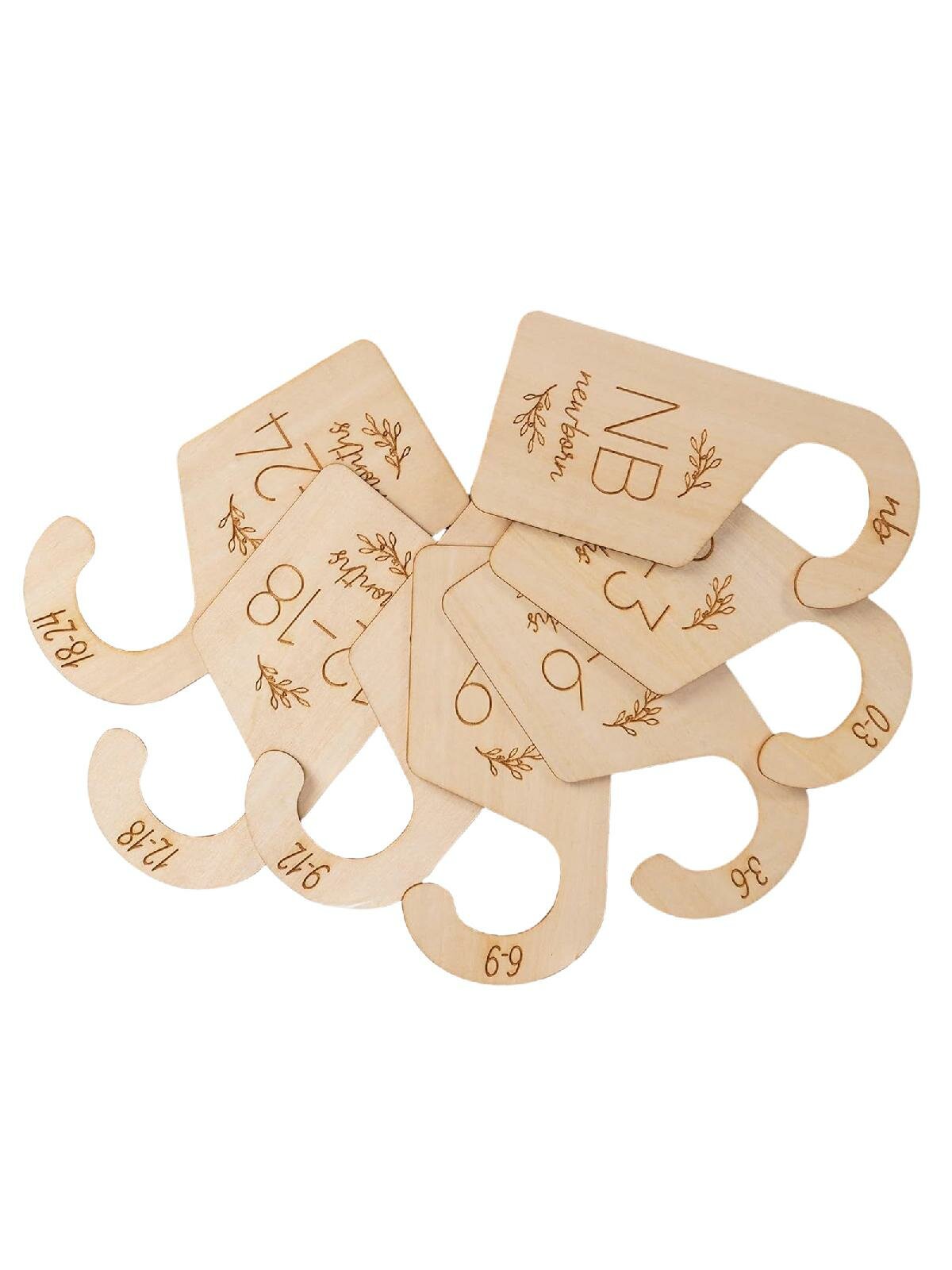 Вешалки для детской одежды с маркерами размеров Деревянные разделители для шкафа для организации