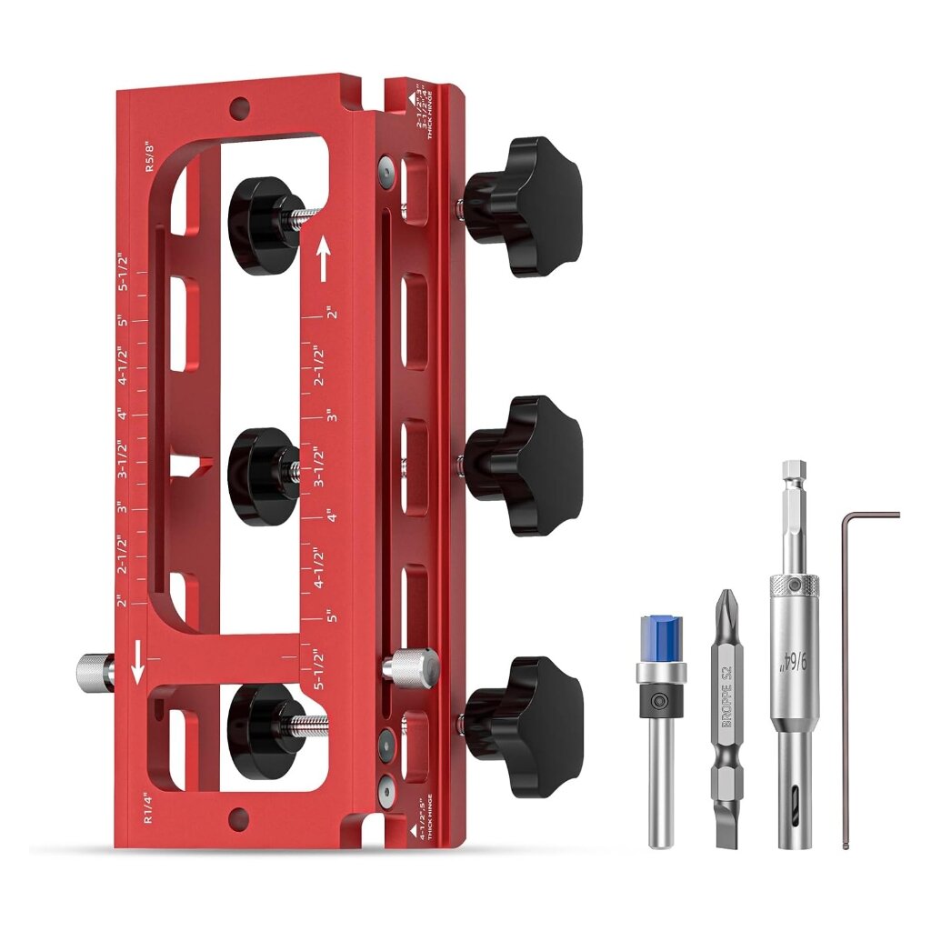 Приспособления для дверных петель, Мортизер, Фрезеровочные приспособления, Шаблон, Монтажный комплект, для длины 2,5 "-5" и толщины 1/4 "-5/8"