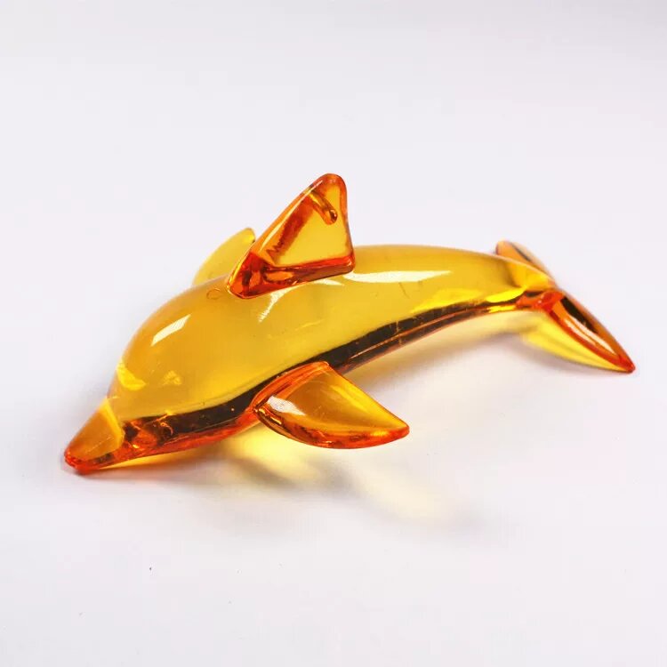 Акриловый прозрачный пластиковый кулон-имитация кристалла в виде голубого дельфина, морское животное, украшение для