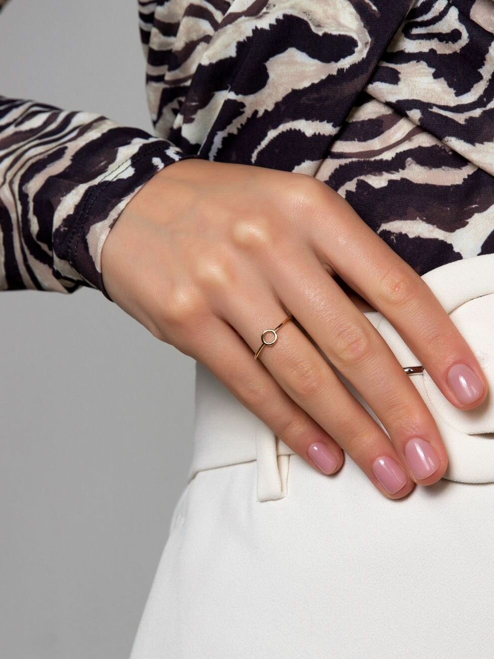 Кольцо тонкое, золото, 585 проба