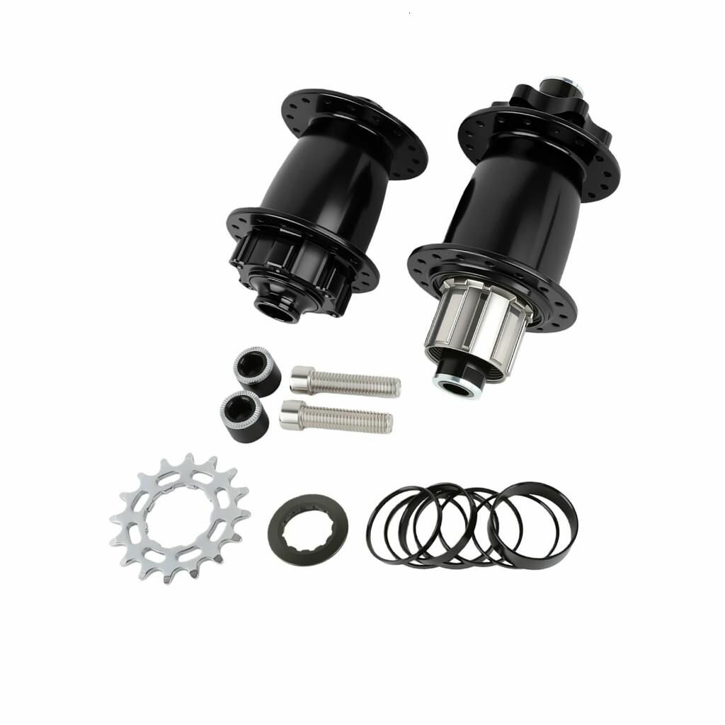 Втулки для горного велосипеда, комплект, 6-кулачковая втулка, сплав, 4+2 подшипника, 32 отверстия под спицы, Черный