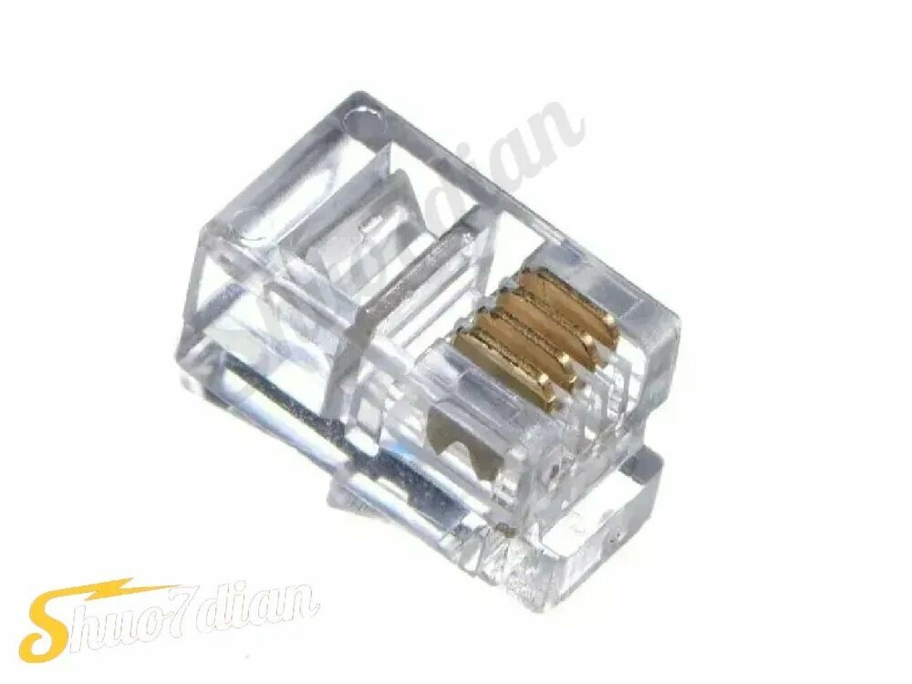 Коннектор RJ-9 (4p4c) , со вставкой, для одножильного и многожильного кабеля, 50 шт