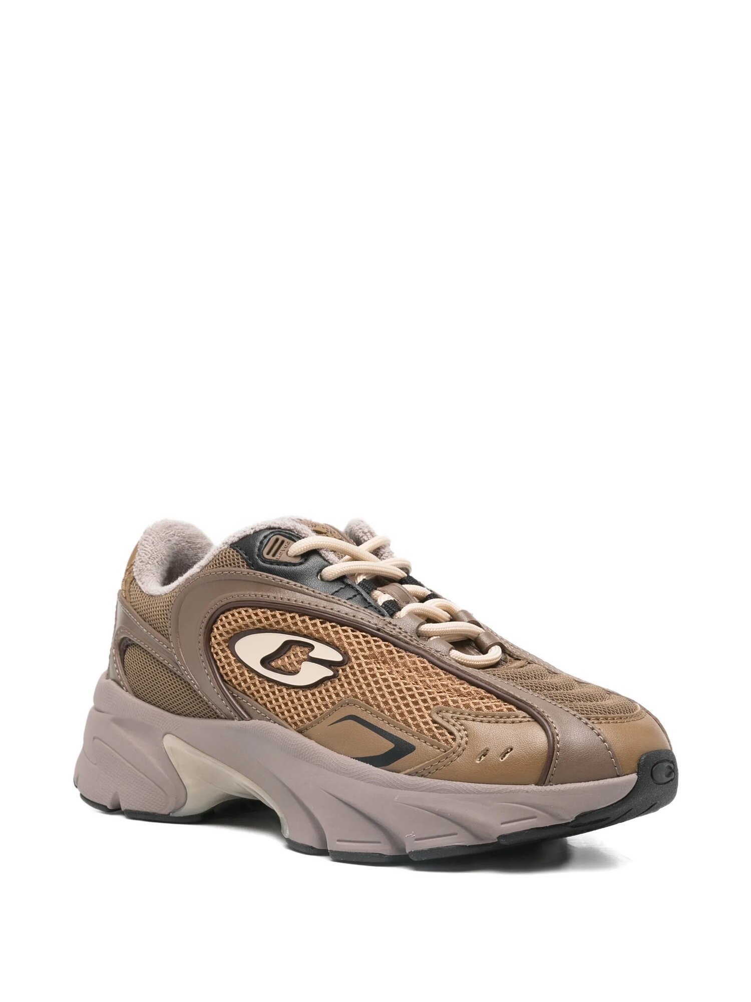 Кроссовки Coach Mesh-panelled sneakers, размер 9.5, коричневый — фото 1