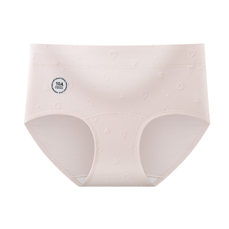 10A Детское хлопковое нижнее белье для девочек, чистый хлопок, антибактериальный промежность, бесшовное, большие размеры, средняя-высокая талия, облегающее бедра, контроль живота, треугольные трусики