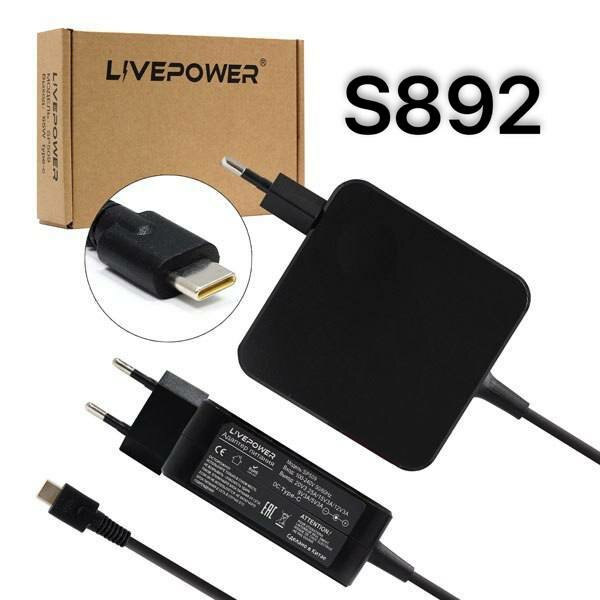 Блок питания для умных колонок Яндекс Станция Дуо Макс Live-Power SP503 20V/3.25A (Type-C) 65W кабель 1.8м универсальный / Зарядка