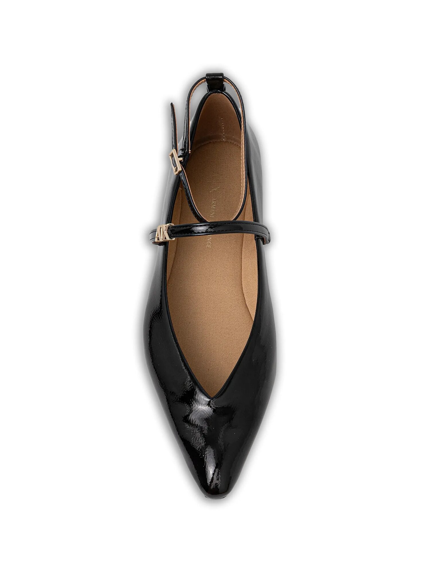 Балетки Armani Exchange Pointed strap ballet flats, размер 40, black/black — фото 1