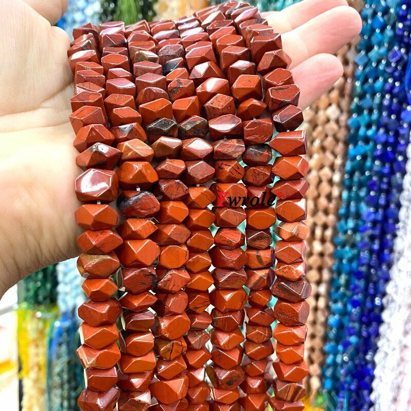 YWROLE Необработанные огненные бусины из юперлита 9-10pcs, red jasper