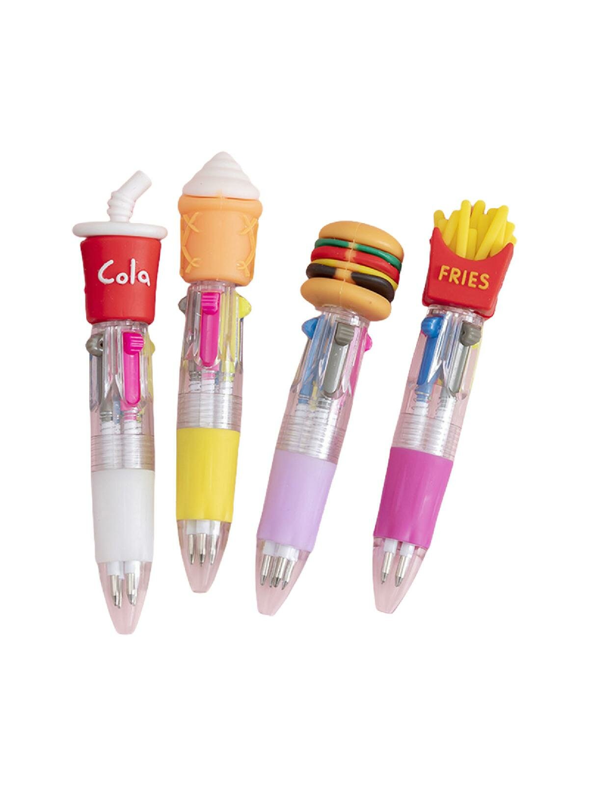 4шт Выдвижная Разноцветная ручка 4 Цвета в 1 для Записи Записей в журнале