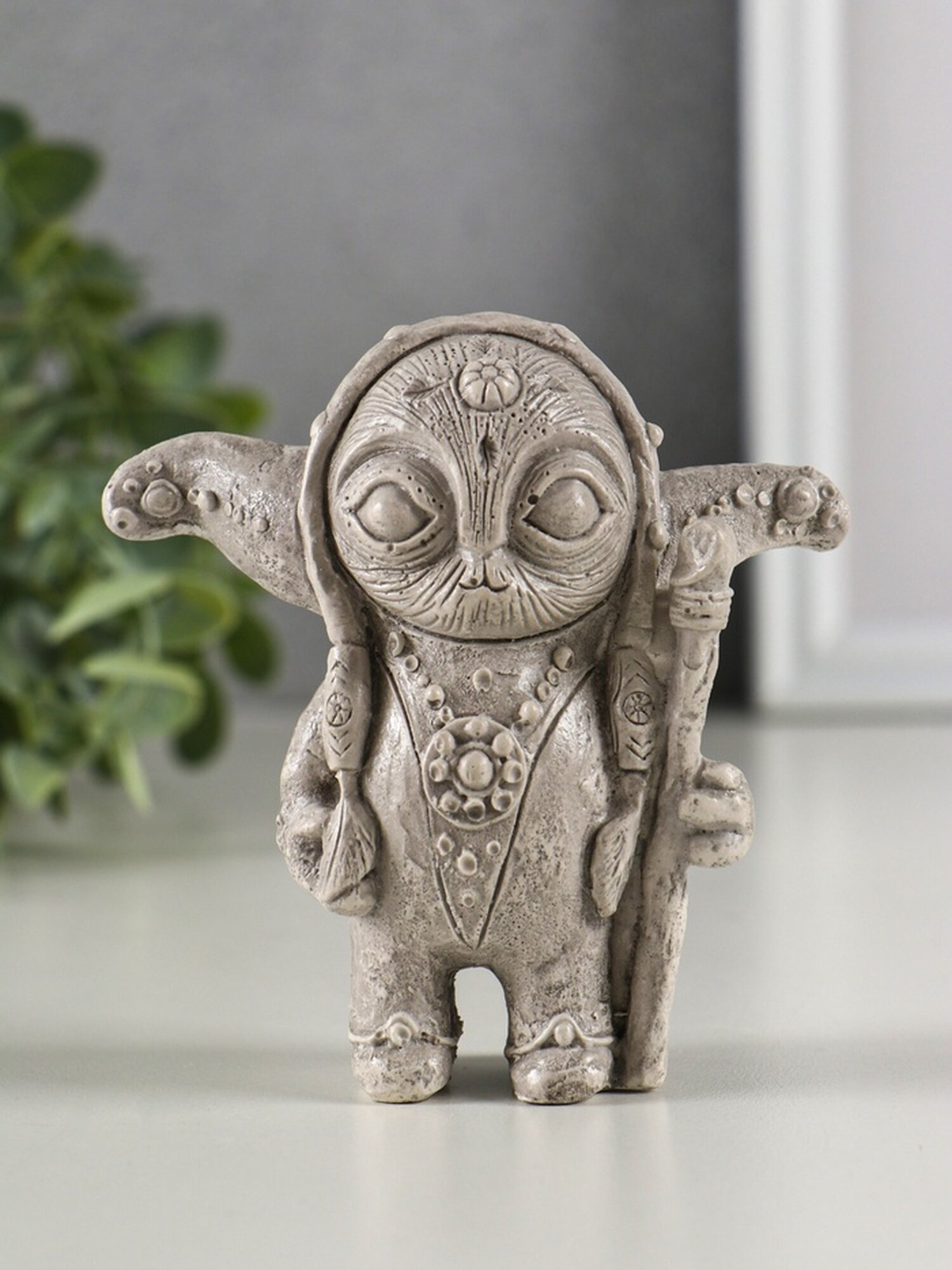 Гипсовая статуэтка Сима-ленд «Шаман», под камень, 10см, серая