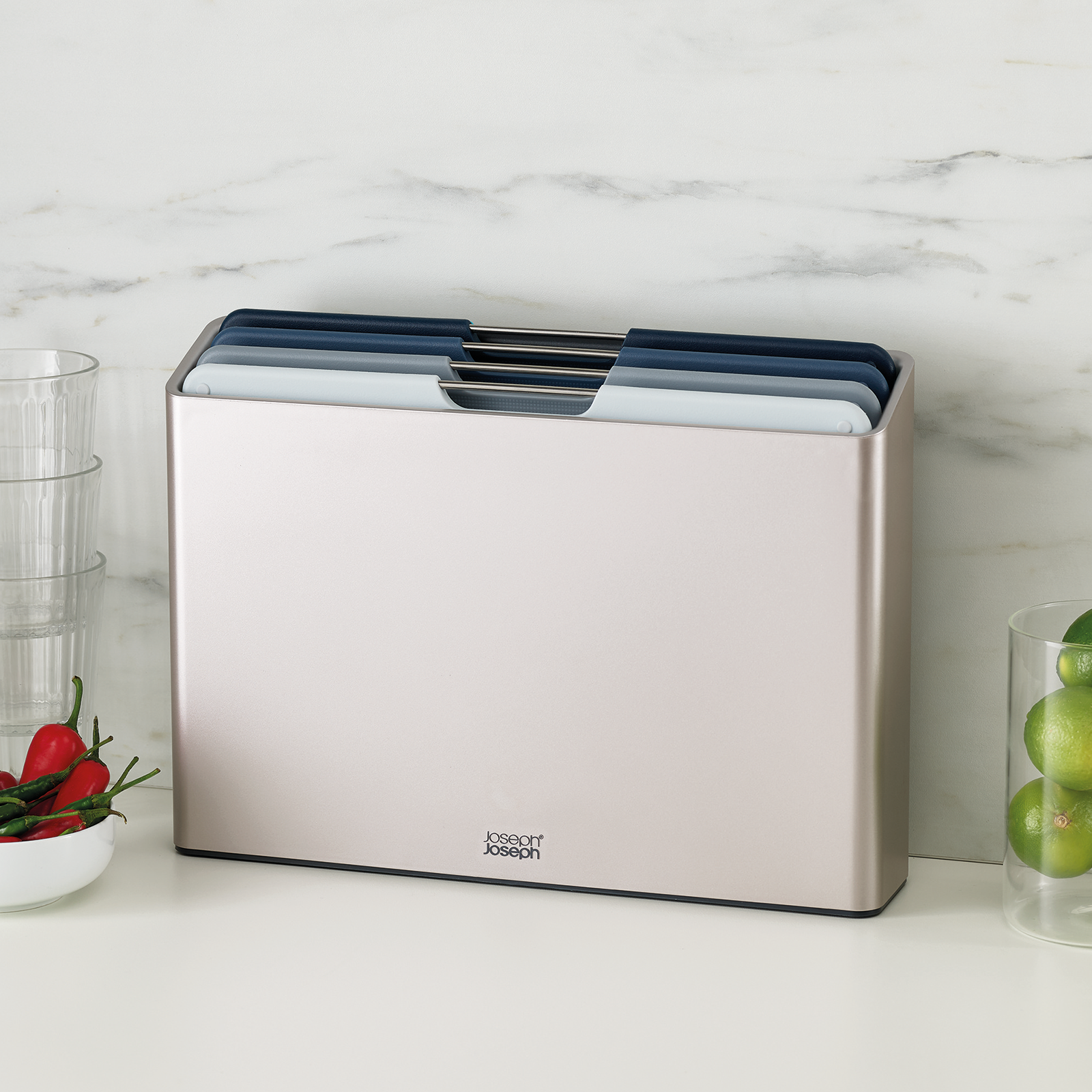 Набор разделочных досок Joseph Joseph Folio Large Sky, 4 шт в кейсе