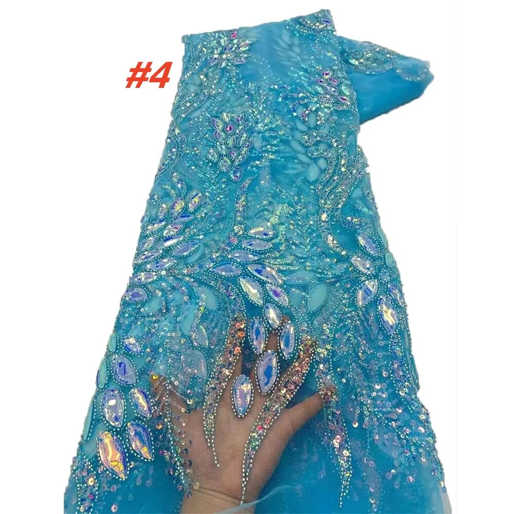 Кружевная сетчатая ткань с блестками для пошива 4African lace fabric