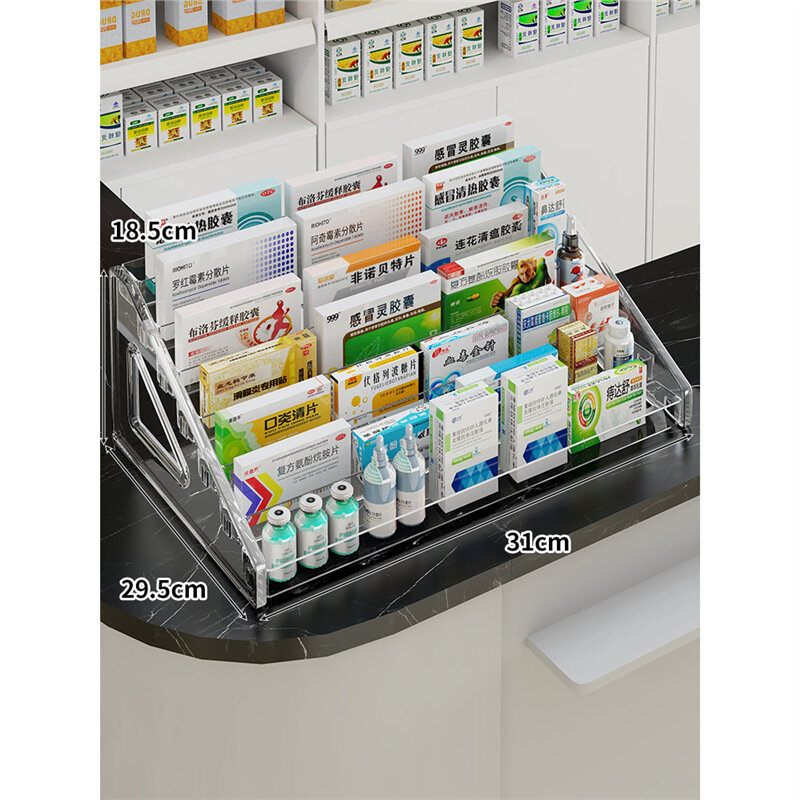 Стеллаж для лекарств, настольный аптечный стеллаж для хранения лекарственных флаконов, аптечный стеллаж для хранения лекарств, полка для аптечного прилавка