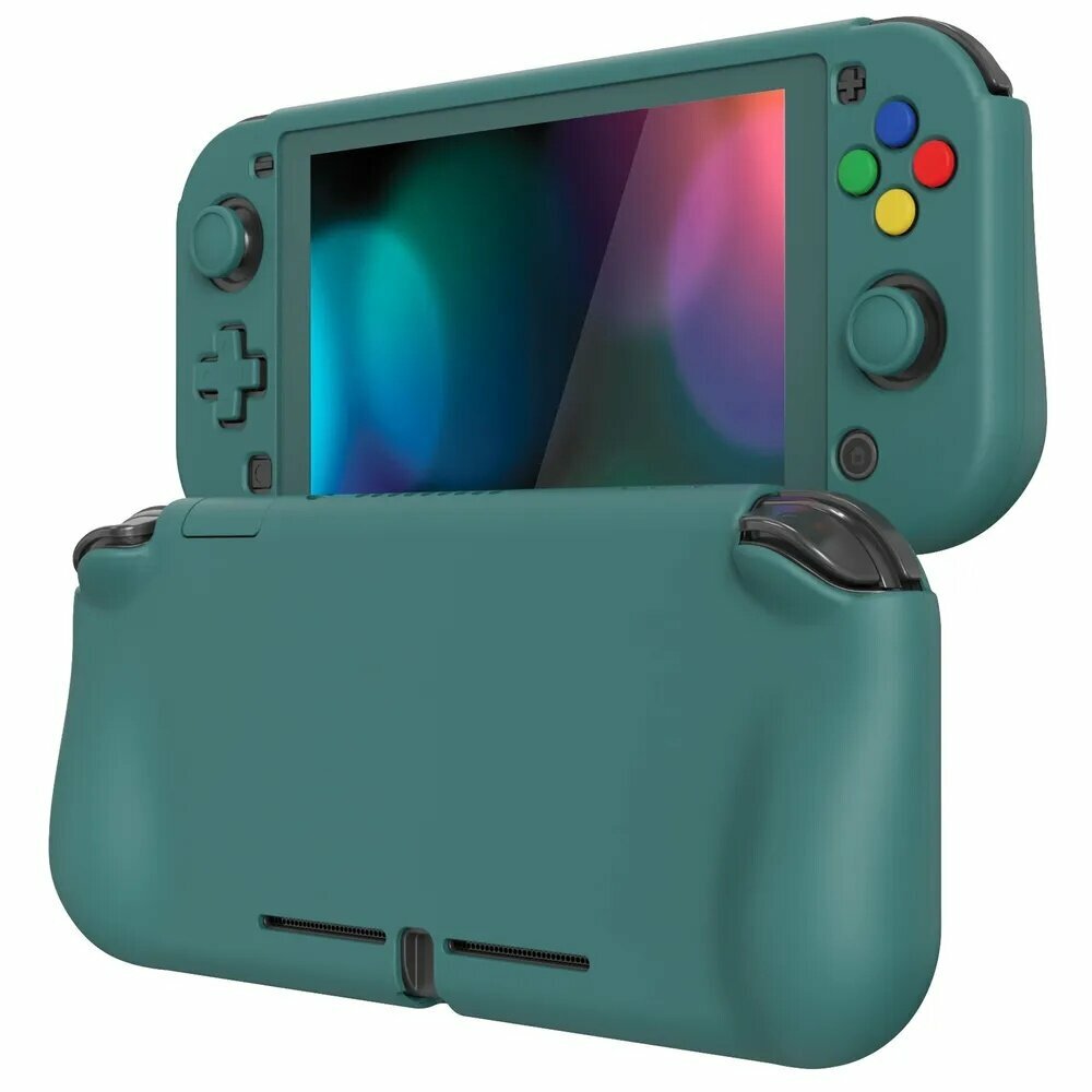 PlayVital ZealProtect чехол для Nintendo Switch Lite, эргономичный жёсткий корпус с плёнкой и накладками, Тёмно-зелёный