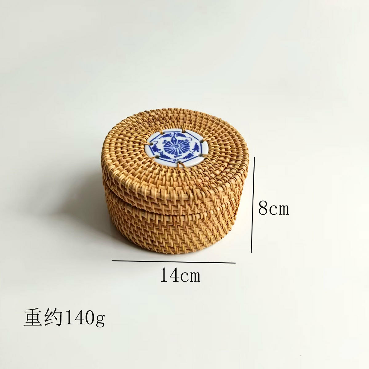 Вьетнамская коробка для хранения чая из ротанга, домашняя банка для рассыпного чая, корзина для закусок и конфет, настольная коробка для хранения на кофейном столике