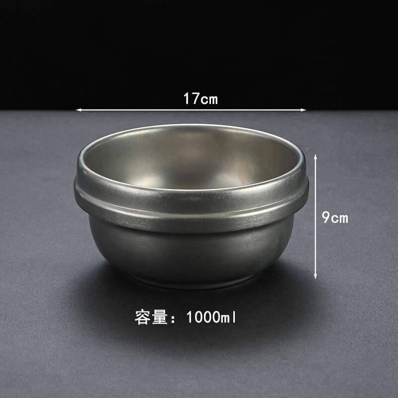 Корейская кастрюля для риса из нержавеющей стали, золотистого цвета, подходит для ресторанов барбекю, миска для соевого соуса, миска для рамена, двухслойная кастрюля для супа, миска для холодной лапши, венчик для взбивания яиц.