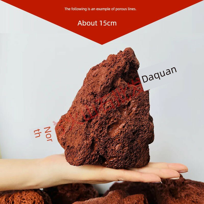 Натуральный красный вулканический камень для аквариумного фильтра, декор для аквариума, отборные крупные вулканические