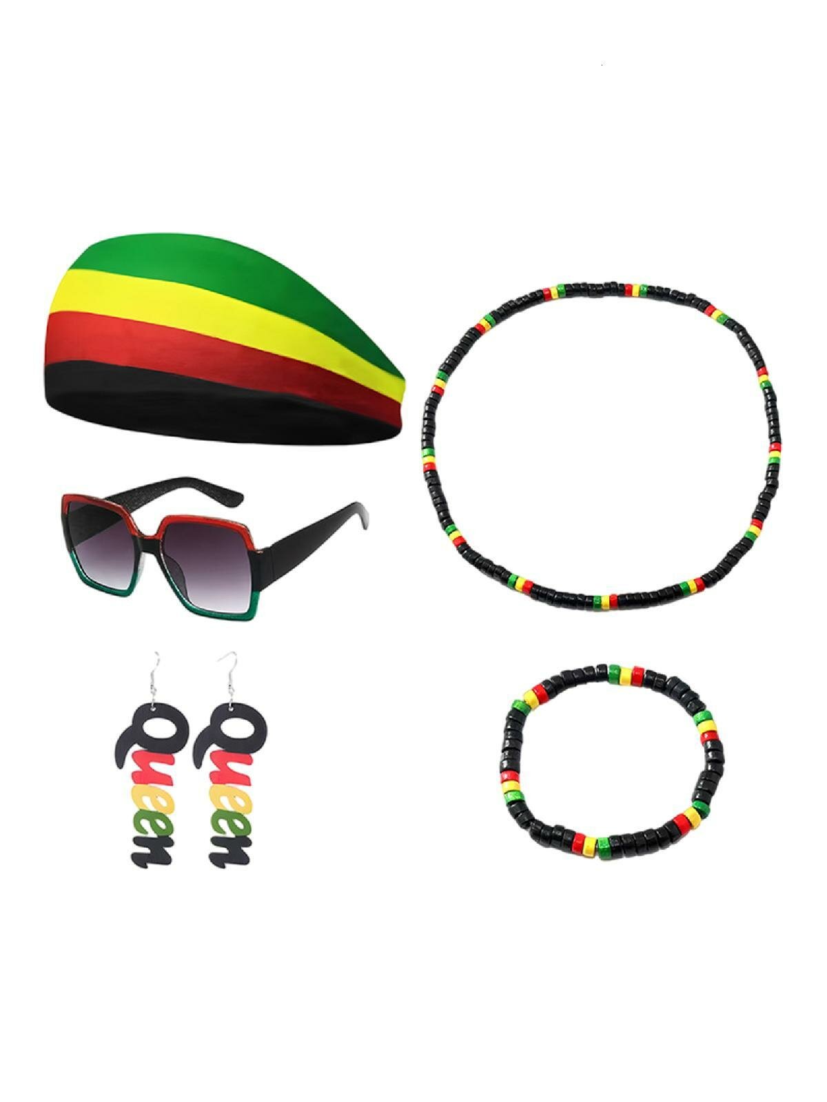 Комплект африканских серёжек в стиле раста, B5