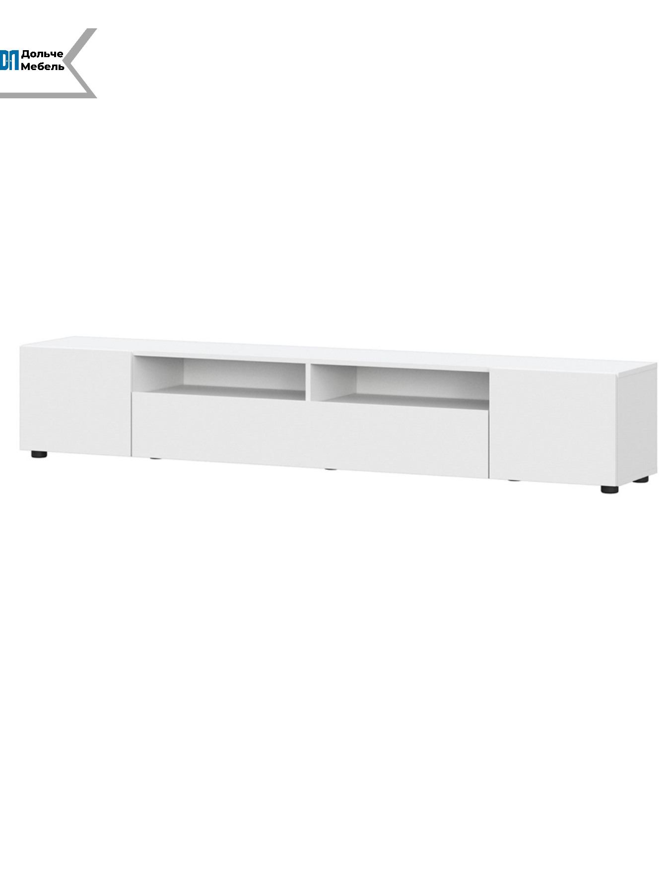 Тумба под телевизор напольная Токио 200 см, в гостиную, белая